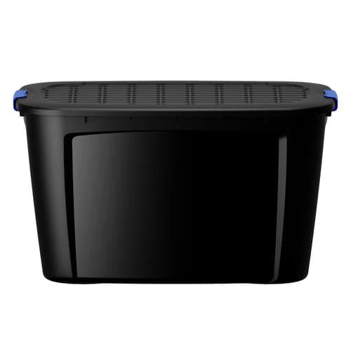 NO Break Black Plastic Heavy-Duty Lidded Storage Container- 44 Gallon ...
