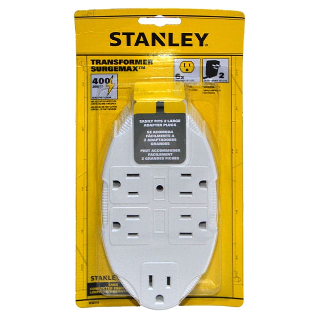 Stanley Transformer Surge Adapter, 6 Outlet Surge Adapter- 38115 – ebuystt