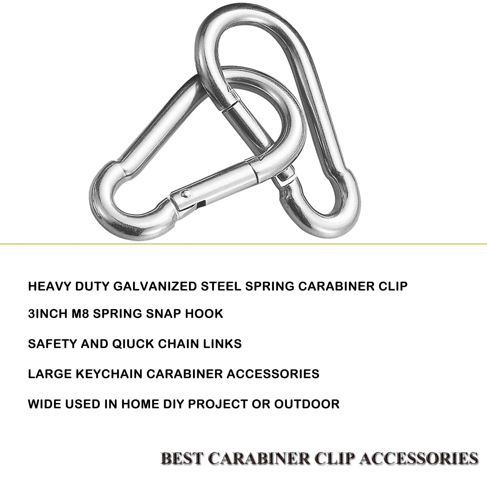 Snap Link 30-Pack Heavy Duty Spring Snap Hooks - 3 Inch M8 5/16 ...