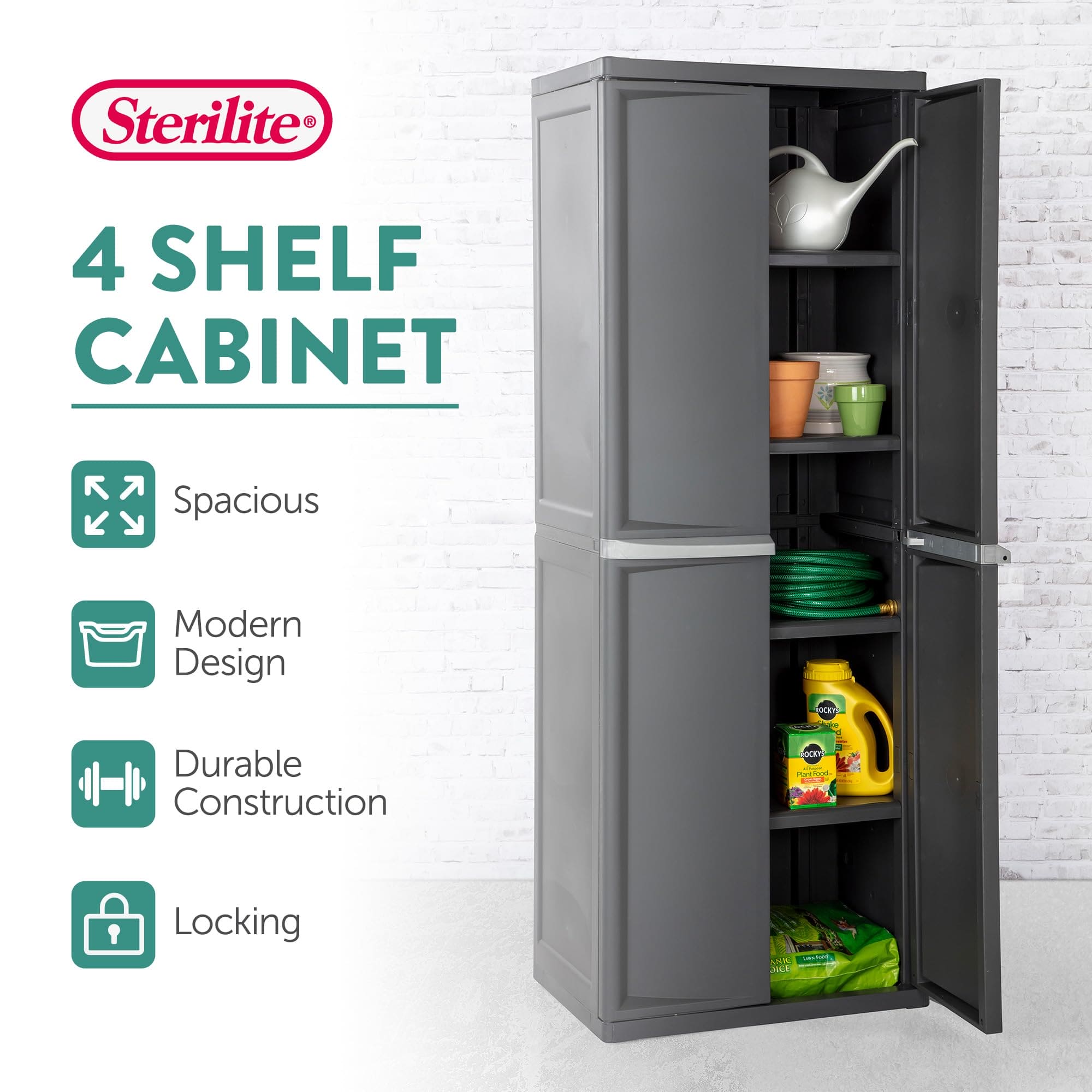 Plastic 4 Shelf Storage Unit 4 Shelf Plastic Ventilated Storage