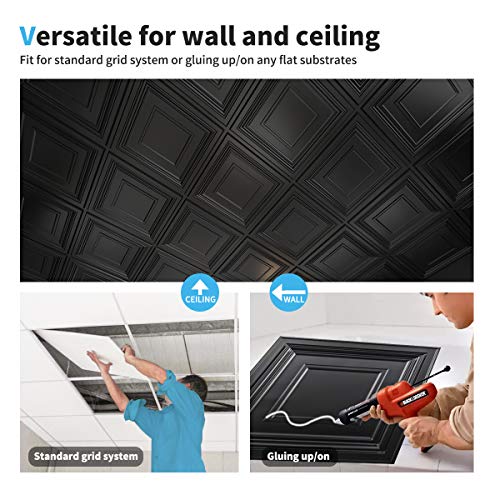 Art3d Decorative Drop Ceiling Tile 2x2 Pack of 12pcs, Glue up Ceiling ...