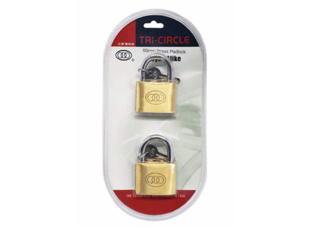 TRI - CIRCLE SOLID BRASS PAD LOCK 50MM, 2 PC KEYS ALIKE - AHTC0009 ...